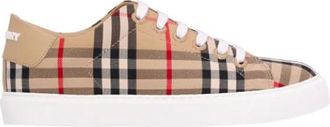 Burberry Homme, Chaussures, Multicolore, Taille: 35 EU Baskets en cuir et motif check