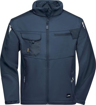 James & Nicholson Workwear Softshell Jacke - Funktionelle Arbeitsjacke f&uuml;r die &Uuml;bergangszeit | Farbe: navy/navy | Gr&ouml;sse: XXL