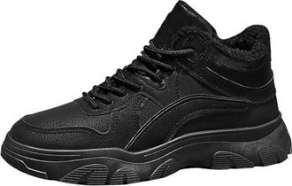 Generic Bottes de marche dhiver &agrave; lacets pour homme - Bottes thermiques doubl&eacute;es de fourrure - Antid&eacute;rapantes - Couleur unie - En polaire chaude - Semelle &eacute;pa