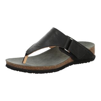 Think Damen JULIA chromfrei gegerbte nachhaltige Pantolette, SCHWARZ 0000