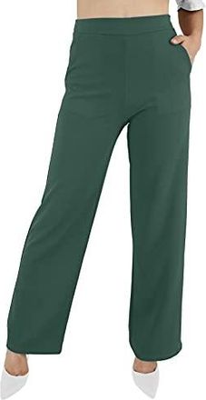JOPHY & CO. JOPHY & CO Pantalon pattes deph. en tissu l&eacute;ger, &eacute;lastique et confortable, avec poches, pour femme (r&eacute;f&eacute;rence : 6503), Vert bouteille, M