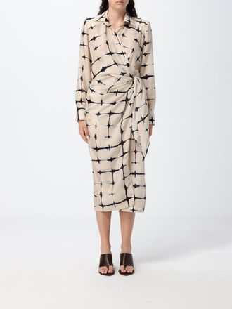 Crida Milano Midi-Wickel-Hemdblusenkleid aus Habotai-Seide mit langen &Auml;rmeln