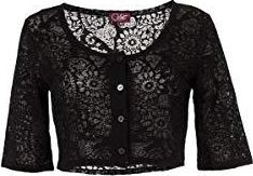 Coline Veste bol&eacute;ro Manches 3/4 col Rond - Couleur : Noir - Taille : L