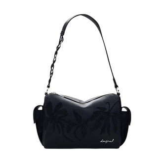 Desigual Handtasche mit Blumenmuster- Schulterriemen und mehreren Taschen - - Bags - Damen - Schwarzk - ONE SIZE