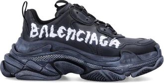 Balenciaga Low-Top Sneaker - Triple S Paint Logo Womans Sneakers - Gr. 37 (EU) - in Grau - f&uuml;r Damen