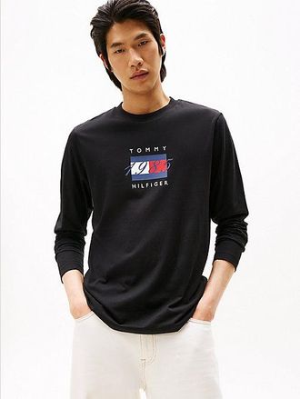 Tommy Hilfiger T-shirt en jersey à manches longues et drapeau