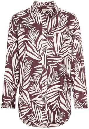 Camel Active Damen Hemdbluse mit Blumenprint aus Baumwolle Rot, Womenswear-XXL