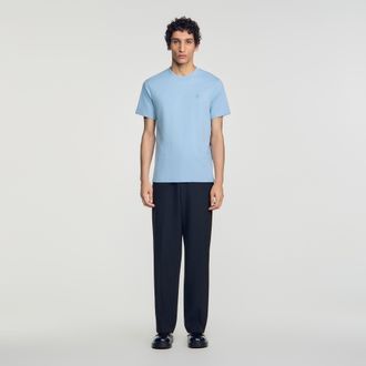 Sandro Baumwoll-T-Shirt mit Logo