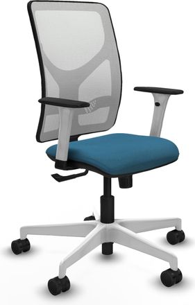 Piqueras y Crespo B&uuml;rostuhl mit Lendenwirbelst&uuml;tze, mit wei&szlig;en und schwarzen Armlehnen, ausgestattet mit 3 Positionen und Schneideschaum, mit Rollen von 65 mm, Nylon, W