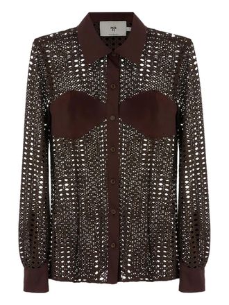 MISCI chemise transparent en crochet - Marron