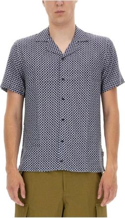 Orlebar Brown Homme, Chemises, Bleu, Taille: S Printed Camp Collar Shirt