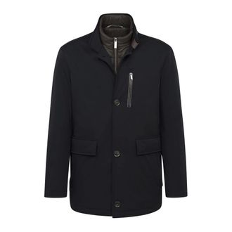 Bugatti Homme, Vestes, Bleu, Taille: 5XL Veste Hiver Bleu Foncé Élégante