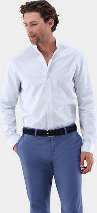 van Laack Stehkragenhemd mit V-Auschnitt aus Twill