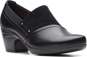 Clarks Womens Emily Step Loafer, Schwarz Leder, 39 EU