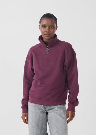 Jott Sweatshirt demi-zipp&eacute; Cerise noire Line - Taille S