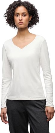 Street One Damen 3229435 Shirt mit Herzausschnitt, Off White, 40