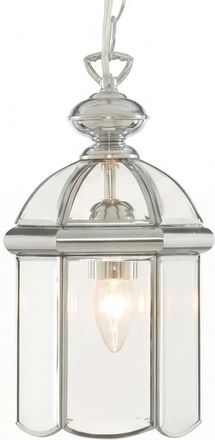 Licht-Erlebnisse Pendelleuchte Chrom Esstisch Metall Glas E27, Laterne, Laternenlampe, Pendellampe, Wohnzimmer, Esszimmer, K&uuml;che, B:17,8 cm, H&auml;ngelampe Modern