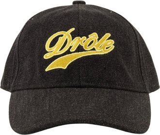 Dr&ocirc;le de Monsieur Homme, Accessoires, Noir, Taille: ONE Size Casquette en jean brod&eacute;e Drole
