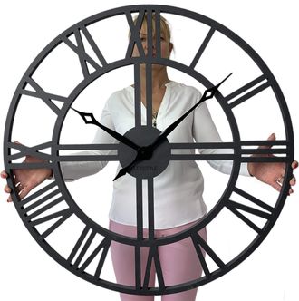 FlexiStyle Gro&szlig; EKO wanduhr ohne tickger&auml;usche LOFT Grande Schwarz 80cm! (Dicke 19mm), Wohnzimmer, Schlafzimmer, in EU hergestellt