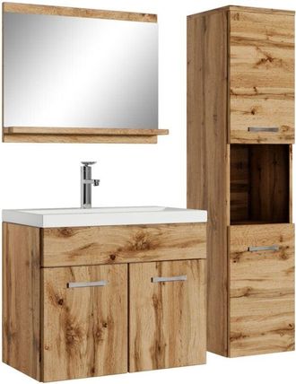 Badplaats Badplaats - Meuble de salle de bain Montreal - 60 cm - Ch&ecirc;ne - Armoire rangement