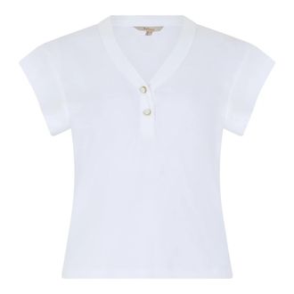 Barbour Cotton Short-Sleeve Shirt - - Tops - Damen - Wei&szlig; - L