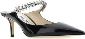 Jimmy Choo London Womens Black Leather Bing 65 Mules Scarpe Con Tacco High Heel Shoes