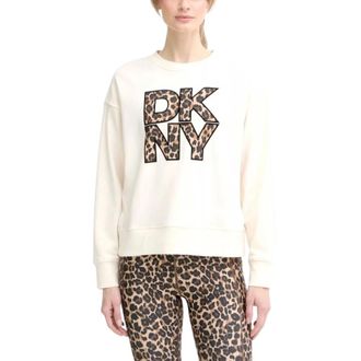 DKNY Dkny, Femme, Sweatshirts et sweats &agrave; capuche, Beige, Taille: 40 FR Dp6T1867 HLB SweaT-shirt