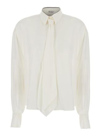 Brunello Cucinelli Pure Silk Shirt - White