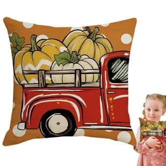 Generico Herbst-Kissenbez&uuml;ge, 45 x 45 cm, rustikaler Leinenakzent, Kollektion von dekorativen Kissenbez&uuml;gen f&uuml;r Bauernsofa, Bank, Dekoration