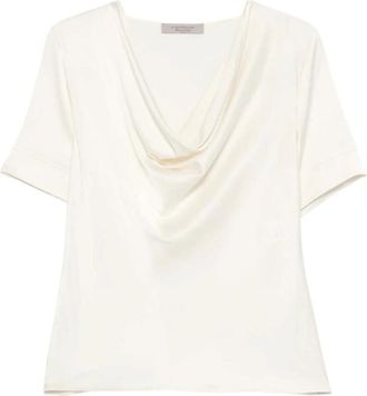 D.exterior Femme, Blouses et Chemises, Beige, Taille: 44 FR Scoop Neck Top