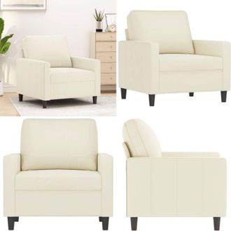 vidaXL Sessel Creme 60 cm Samt - Samtsofa - Wohnlandschaft - Gem&uuml;tlicher Sessel - Cremefarbener Sessel - Lounge Chair - Home & Living