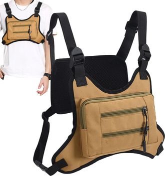Generico Brustrucksack - wasserdichte Westentasche mit extra Kapazit&auml;t | leichte Weste, Herren, Motorrad, Sport, Training, Wandern, Radfahren, Reisen, Jogging,