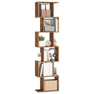 Vasagle Biblioth&egrave;que, &Eacute;tag&egrave;re &agrave; 6 Niveaux, 24 x 40 x 191 cm, Meuble de Rangement, Cloison S&eacute;parateur, pour Salon, Chambre, Bureau, Marron Rustique LBC461K01