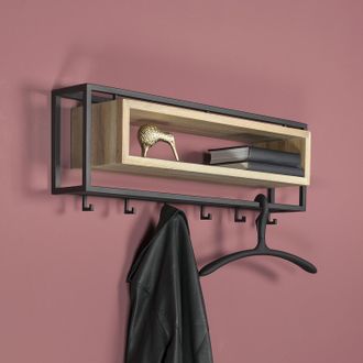 Spinder Design home24 Wandgarderobe School - Holz 78cm Schwarz/Braun/Schwarz/Eiche