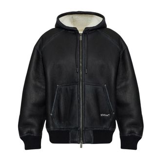 Off-white Lammfelljacke mit Kapuze - - Jackets - Herren - Schwarzk - XL