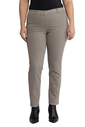 Ulla Popken Gro&szlig;e Gr&ouml;&szlig;en Damen Skinny Jeans Jeggings Overdyed mit G&uuml;rtelschlaufen Grau (Taupe 14), 50