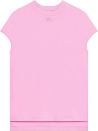 Courr&egrave;ges Femme, Tops, Rose, Taille: 36 FR T-Shirt &agrave; Logo