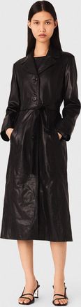 Maje Trench Long En Cuir - Noir - Maje