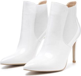 Generic Bottines à Talons Aiguilles et Bout Pointu pour Femme Bottines Courtes Confortables à Enfiler pour Soirées Chaussures Habillées à Talons Simples et Un