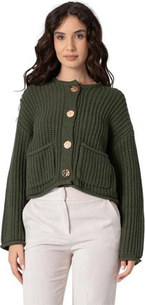Kocca Femme, Pulls, Vert, Taille: 44 FR Chunky Knit Short Cardigan