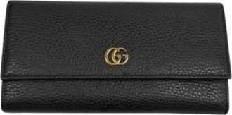 Gucci Portefeuille Continental Cuir Pr&eacute;-appartenant - Femme - Pre-owned - Noir - Taille: ONE Size