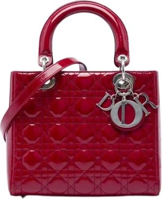 Dior Sac &agrave; main Lady Dior doccasion - Femme - Pre-owned - Rouge - Taille: ONE Size