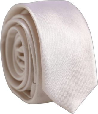 Dolce & Gabbana Silk Satin Necktie - White