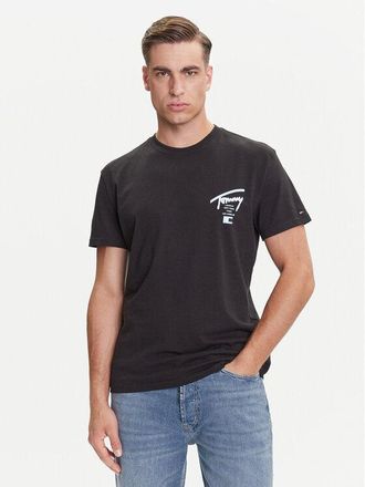 Tommy Jeans T-Shirt Signature City DM0DM21934 Schwarz Regular Fit