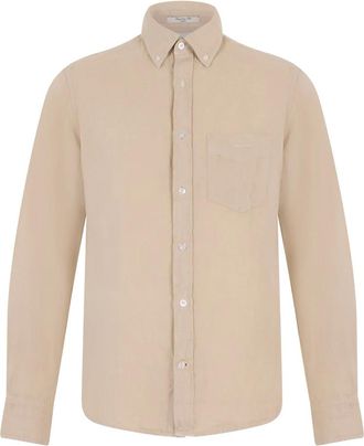 GANT Homme, Chemises, Beige, Taille: S Linen Shirt