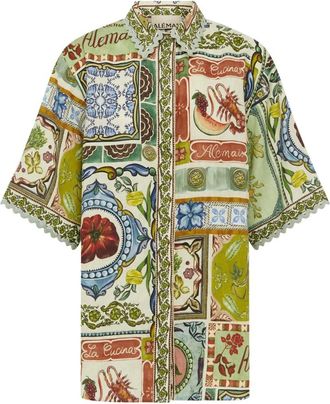 Alemais Femme, Blouses et Chemises, Multicolore, Taille: 38 FR Linen Shirt