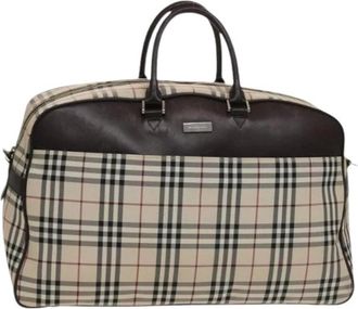 Burberry Pre-owned Toile sacs-main - Femme - Pre-owned - Beige - Taille: ONE Size
