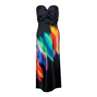 Essentiel Femme, Robes, Multicolore, Taille: 40 FR Robe longue avec d&eacute;collet&eacute; en coeur