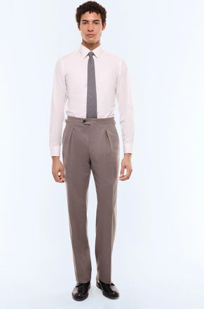 Fursac Pantalon large à pli flanelle de laine - Taille 36 - Homme