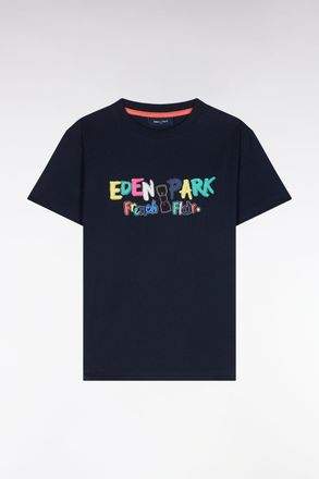 Eden Park T-shirt En Coton Marine S&eacute;rigraphie Multicolore Coupe Droite